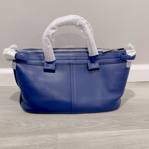 Theory | Bags | Nwt Theory Leather Tote In Blue | Poshmark